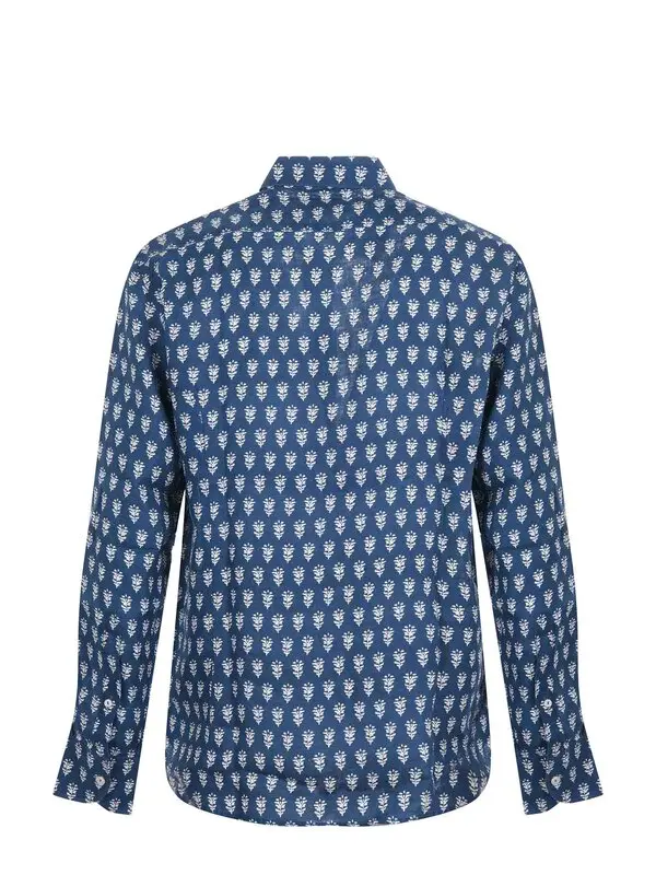 MC2 SAINT BARTH Floral Printed Curved Hem Shirt