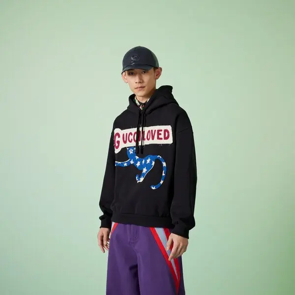 Gucci Embroidered Logo Hoodie
