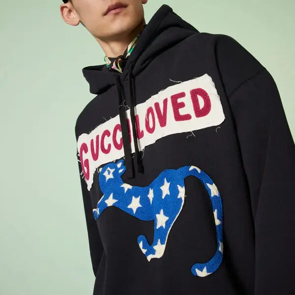 Gucci Embroidered Logo Hoodie
