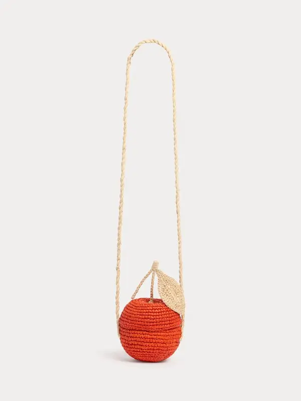 Bonpoint Cherry Raffia Crossbody Bag