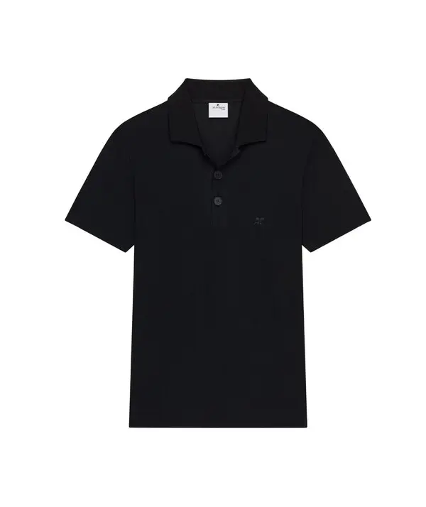 COURREGES Courrges Logo Embroidered Polo Shirt - Black