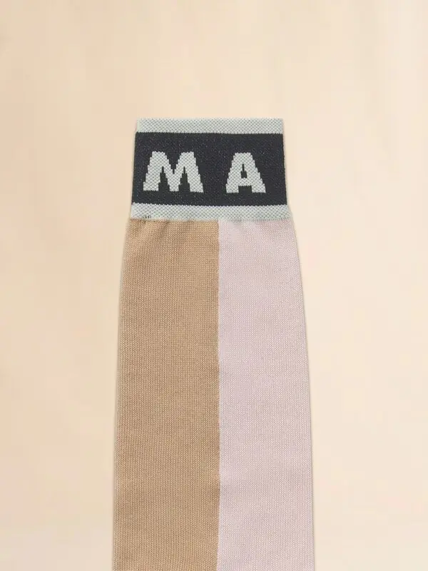 Marni Pink Colour-block Cotton Socks