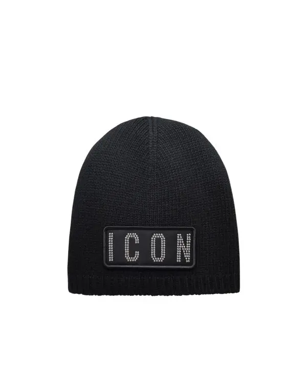 Dsquared2 Logo Patch Beanie - Black