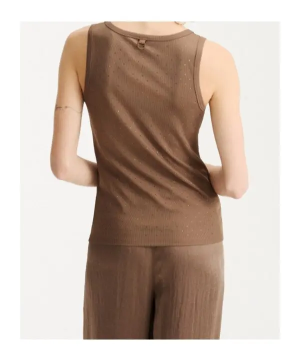 Marella Sleeveless Jersey Top With Micro-rhinestone Detail