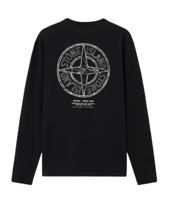 Stone Island Regular-fit Long-sleeve T-shirt With Stone Print