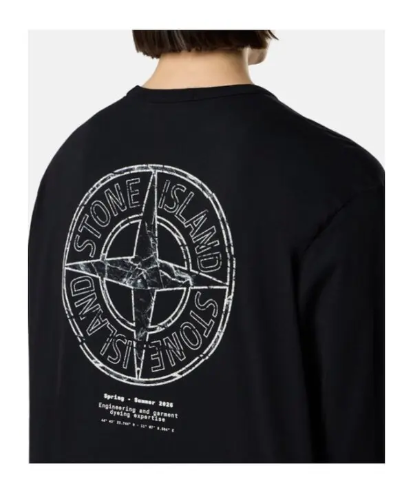 Stone Island Regular-fit Long-sleeve T-shirt With Stone Print