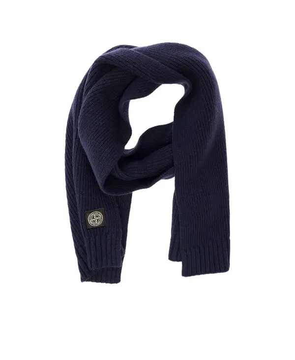 Stone Island Ribbed Knit Scarf