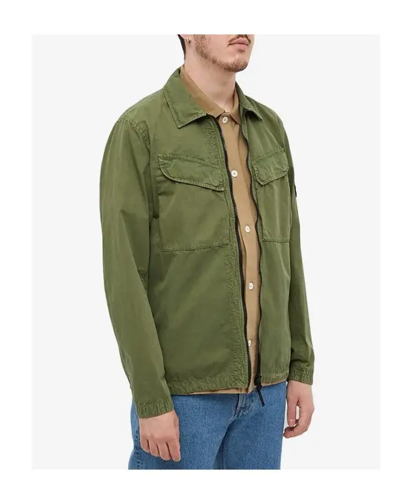 Stone Island Compass-logo Zip-up Shirt Jacket