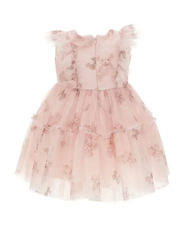 Monnalisa Teddy Bear Print Dress