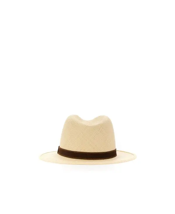 Borsalino Panama Hat With Leather Strap