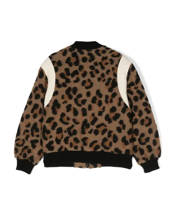 BARROW Cheetah-print Felted Bomber Jacket