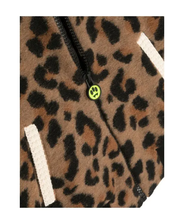 BARROW Cheetah-print Felted Bomber Jacket
