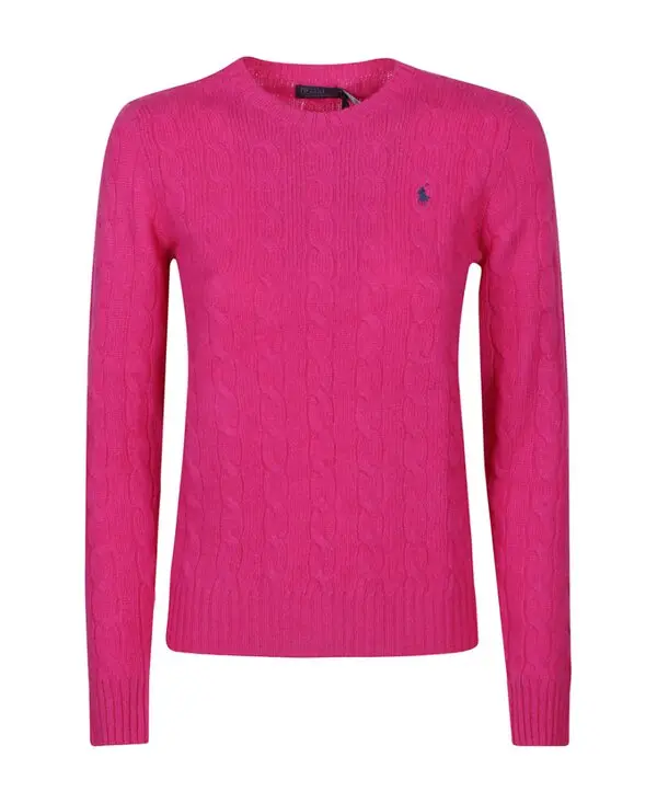 Polo Ralph Lauren Pony Embroidered Cable-knit Jumper - Pink