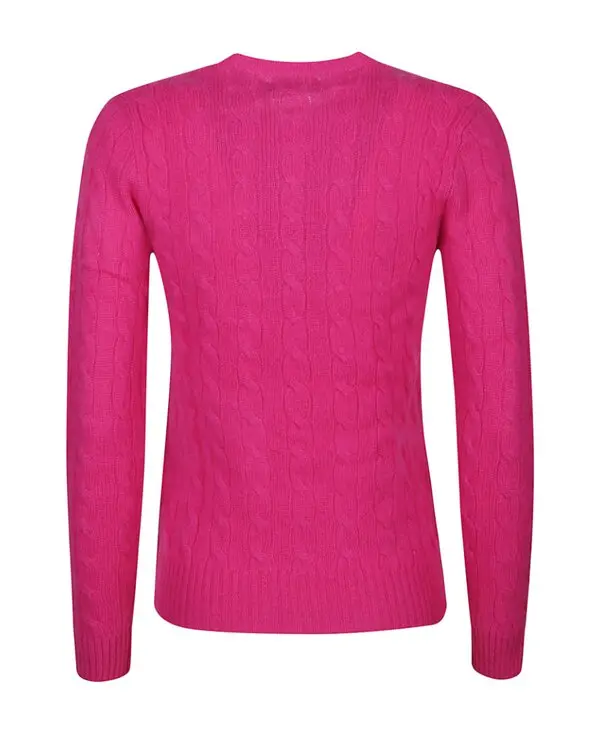 Polo Ralph Lauren Pony Embroidered Cable-knit Jumper - Pink