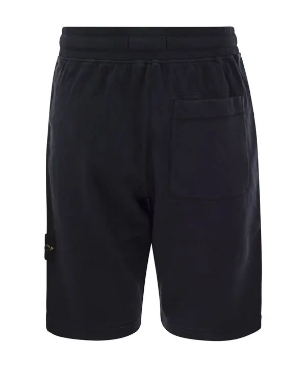 Stone Island Logo Patch Drawstring Bermuda Shorts