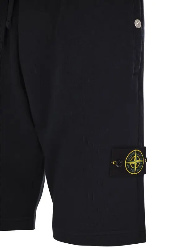 Stone Island Logo Patch Drawstring Bermuda Shorts