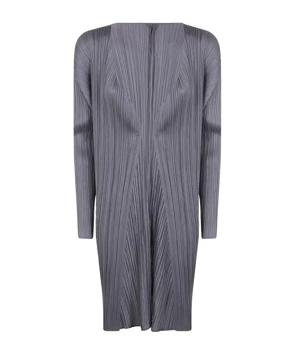 PLEATS PLEASE BY ISSEY MIYAKE Pleated Cardigan-coat - Grey
