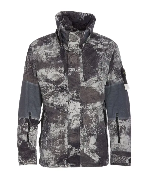 Stone Island Camouflage Printed Logo Patch Jacket