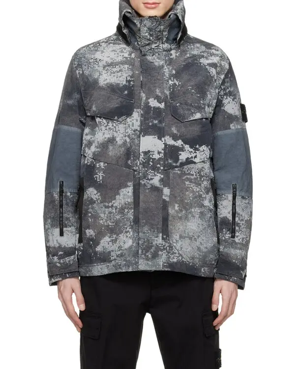 Stone Island Camouflage Printed Logo Patch Jacket