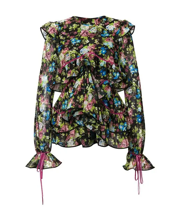 Dsquared2 Floral Ruffle Blouse