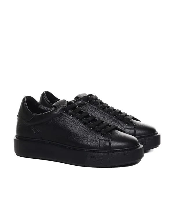 GIULIANO GALIANO Pebbled Leather Low-top Sneakers