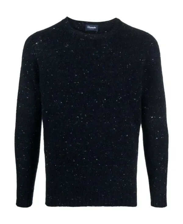 DRUMOHR Crew-neck Speckle-knit Jumper - Black