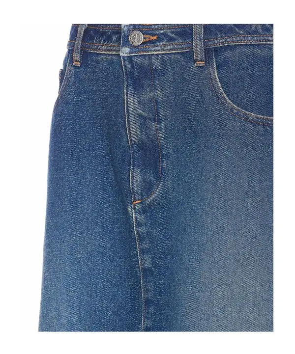 A.p.c. Mid-length Denim Skirt With Slit Detail