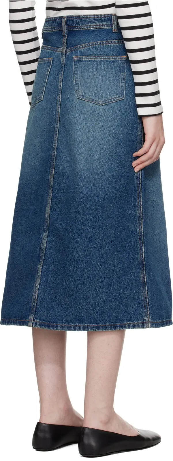 A.p.c. Mid-length Denim Skirt With Slit Detail