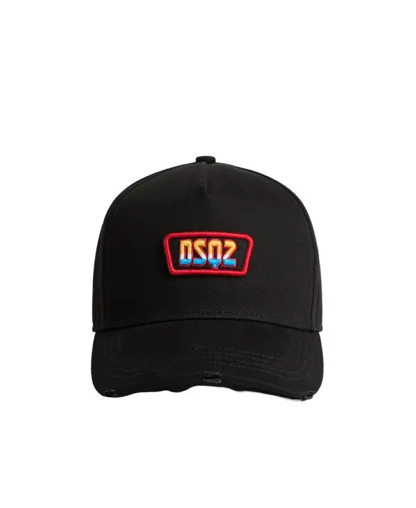 Dsquared2 Logo Embroidered Distressed Baseball Cap
