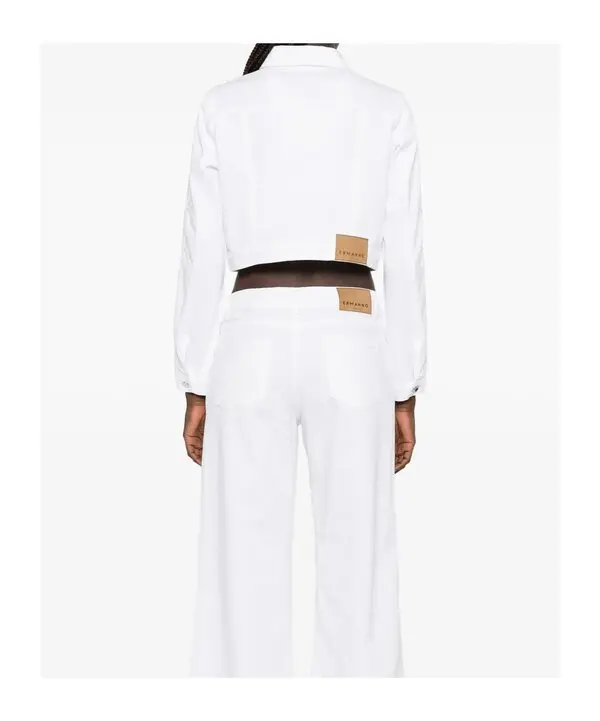 ERMANNO FIRENZE Embroidered Cropped Denim Jacket