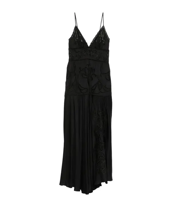 ERMANNO FIRENZE Floral-details Maxi Dress - Black