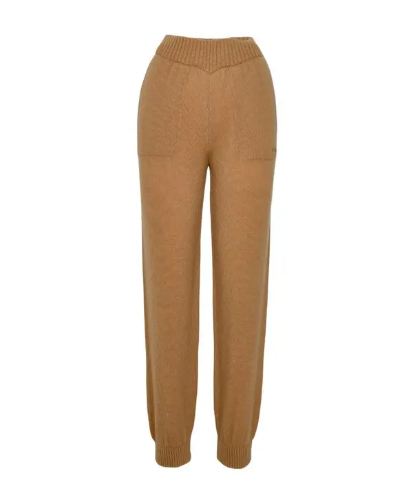 MSGM Fine-knit Elasticated-waistband Trousers - Brown