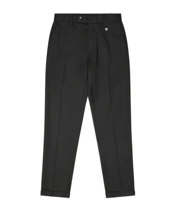ANTONY MORATO Slim Fit Stretch Viscose Blend Twill Trousers - Black