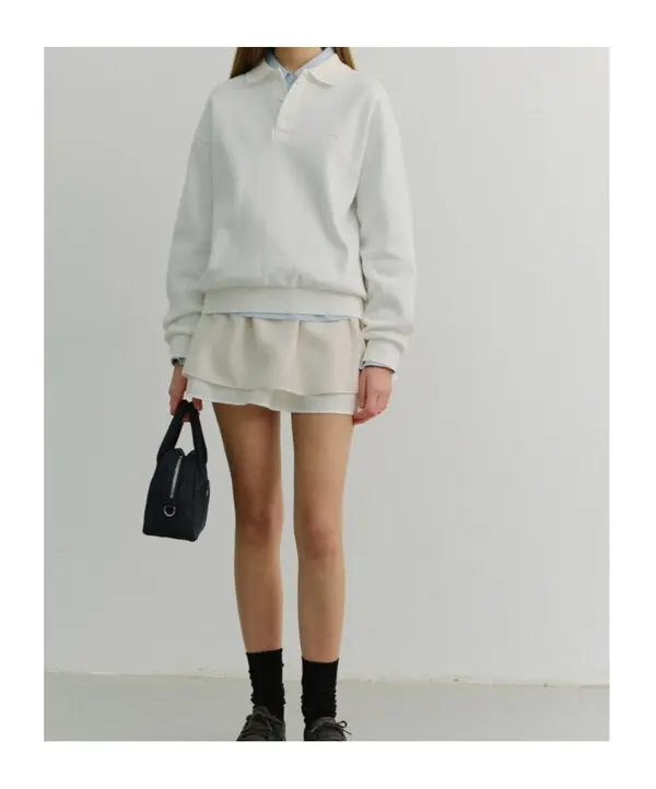 DUNST Logo-patch Long-sleeved Polo Shirt