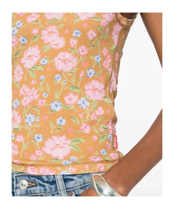 DIESEL® Floral Print Ribbed Top