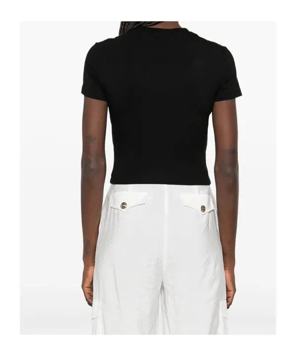 Versace Logo Printed Cropped T-shirt