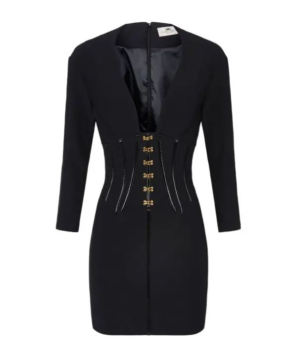 Elisabetta Franchi Corset Detail Dress - Black