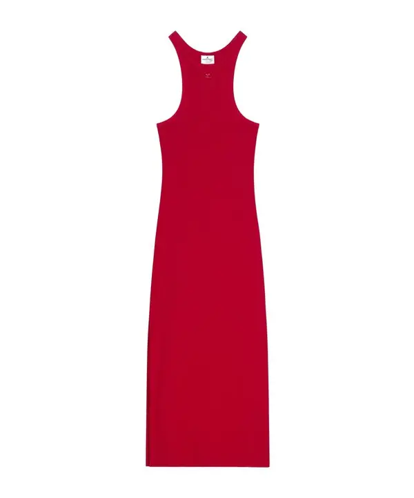 COURREGES Courrèges Scuba 90s Ribbed Knitted Dress - Ruby Colour
