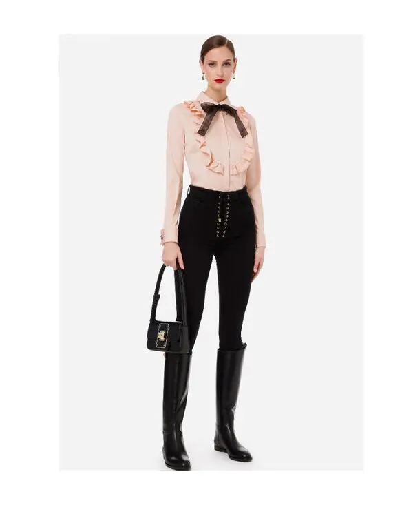 Elisabetta Franchi Eyelet Lace-up Skinny Jeans