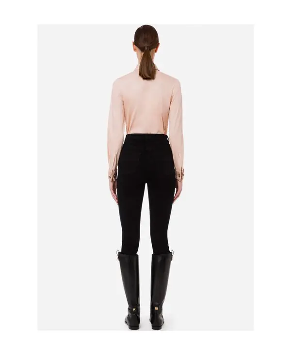 Elisabetta Franchi Eyelet Lace-up Skinny Jeans