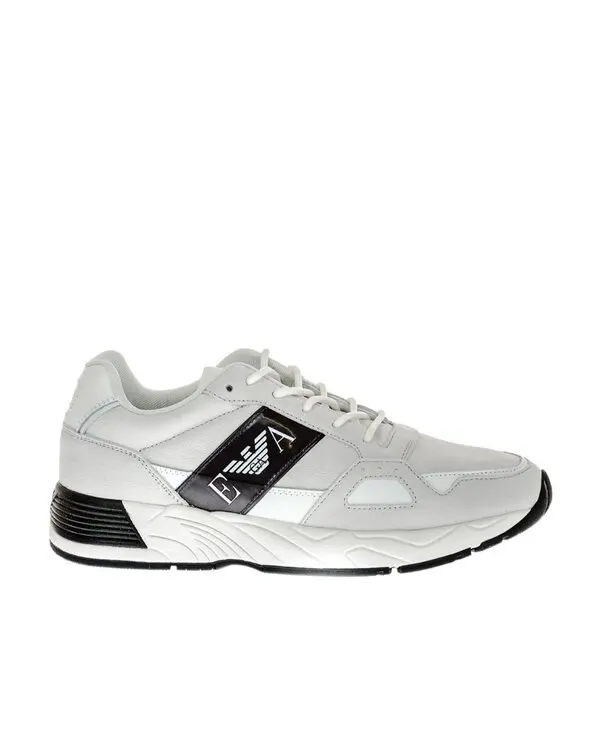 Emporio Armani Logo Detail Lace-up Sneakers - White