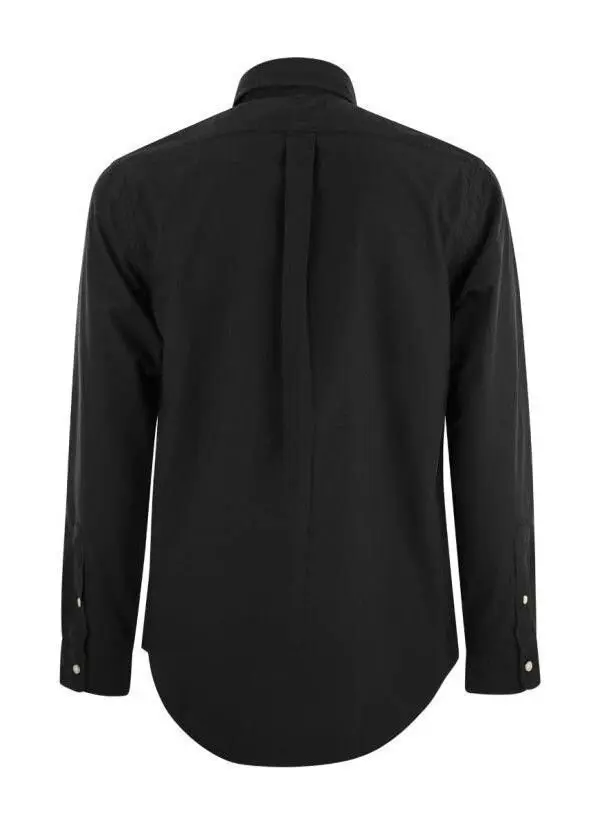 Polo Ralph Lauren Polo Pony Embroidered Curved Hem Shirt - Black