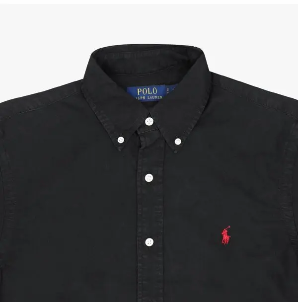 Polo Ralph Lauren Polo Pony Embroidered Curved Hem Shirt - Black