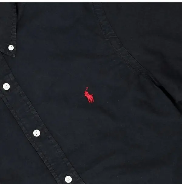 Polo Ralph Lauren Polo Pony Embroidered Curved Hem Shirt - Black