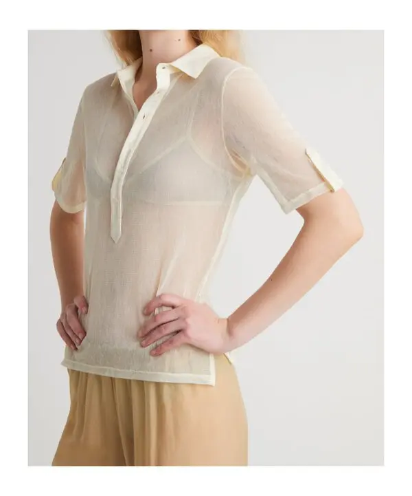 Paloma Wool Sheer Polo Top - White