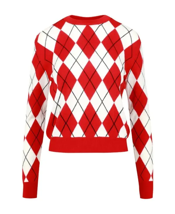 MSGM Long-sleeved Crewneck Knitted Jumper - Red