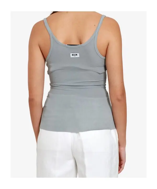 MSGM Ribbed Logo Tank Top