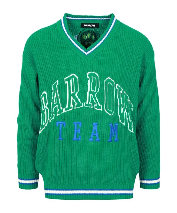 BARROW Intarsia-logo V-neck Jumper