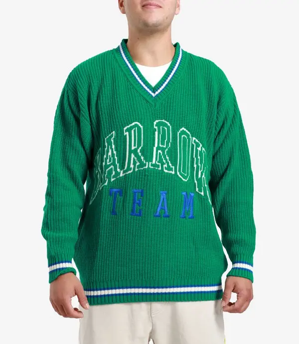BARROW Intarsia-logo V-neck Jumper