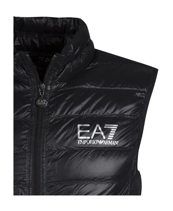 EA7 Logo Printed Zipped Down Gilet